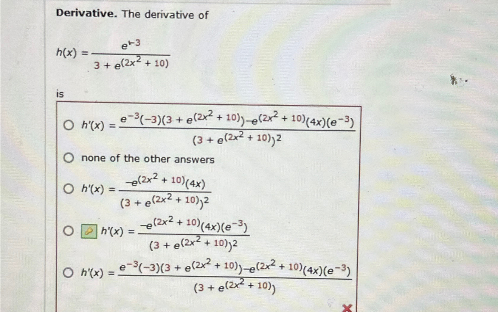 Solved Derivative. The derivative | Chegg.com