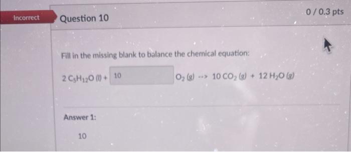 Solved Fill in the missing blank to balance the chemical | Chegg.com