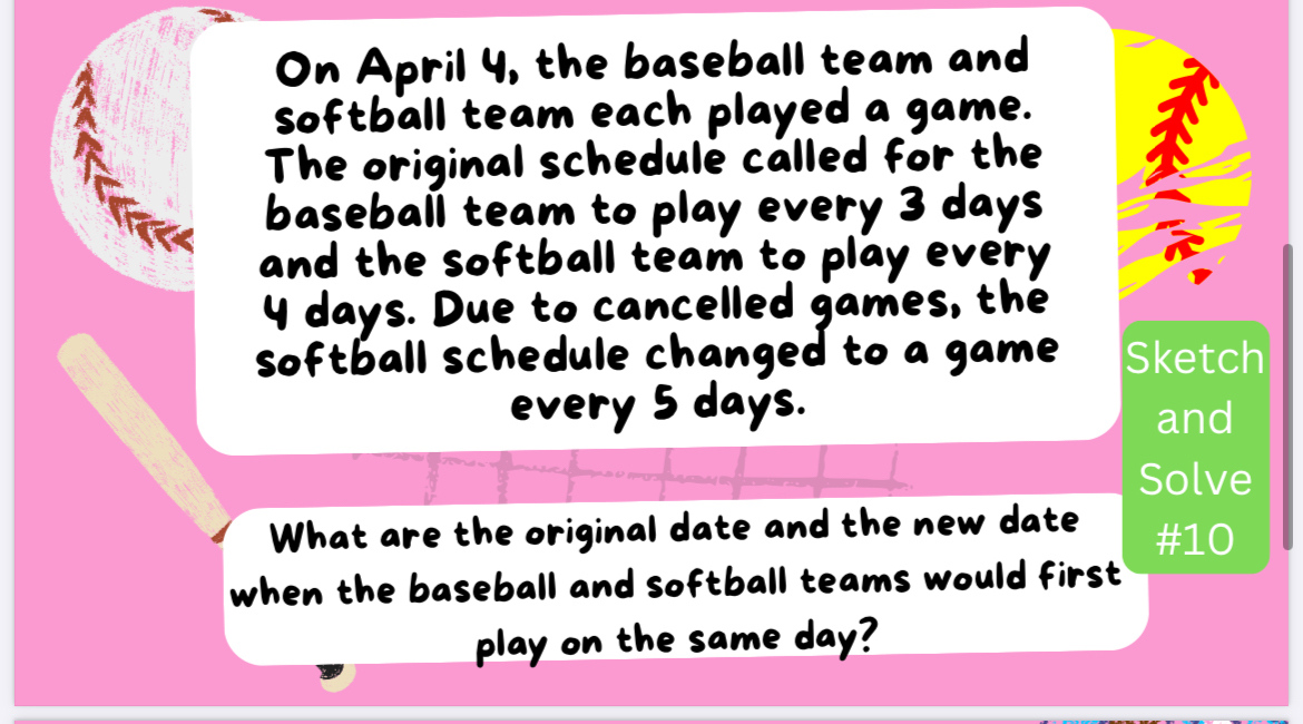 Solved How to solve On April 4, ﻿the baseball team and | Chegg.com