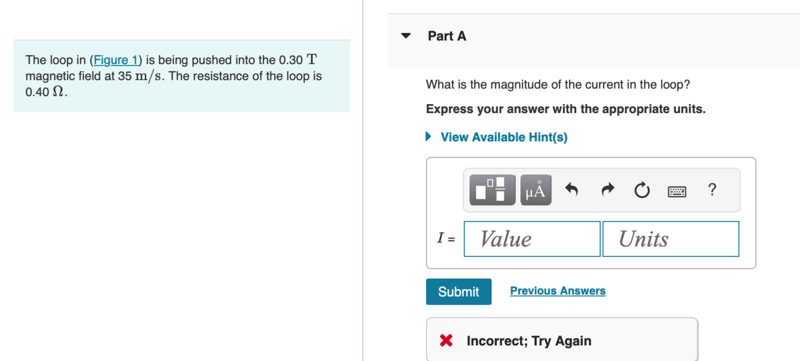 Solved FigureThe loop in (Figure 1) ﻿is being pushed into | Chegg.com