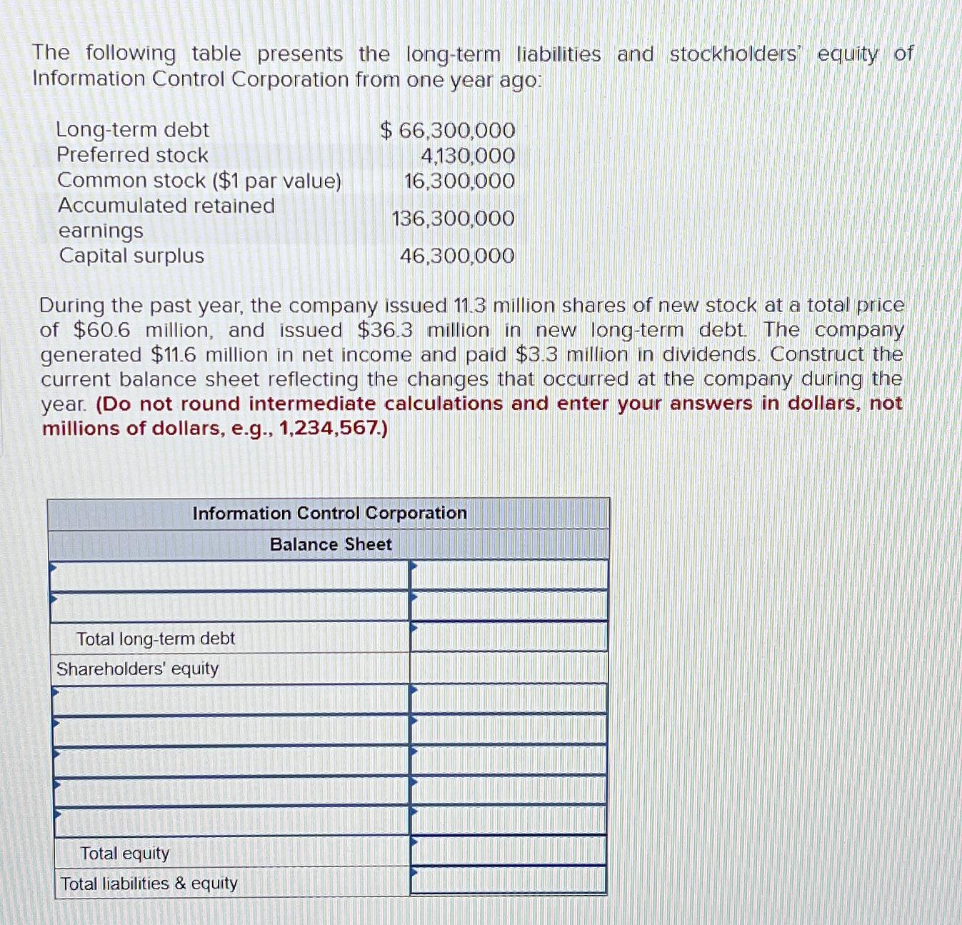 Solved The following table presents the long-term | Chegg.com