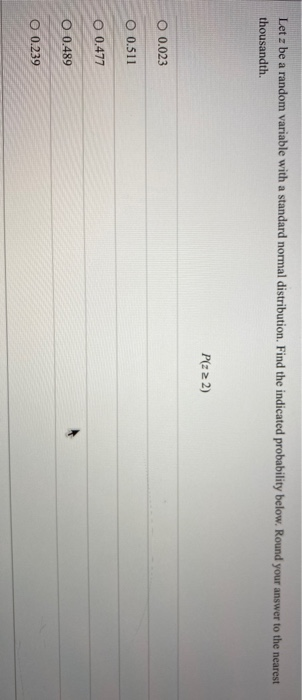 Solved Letz be a random variable with a standard normal | Chegg.com