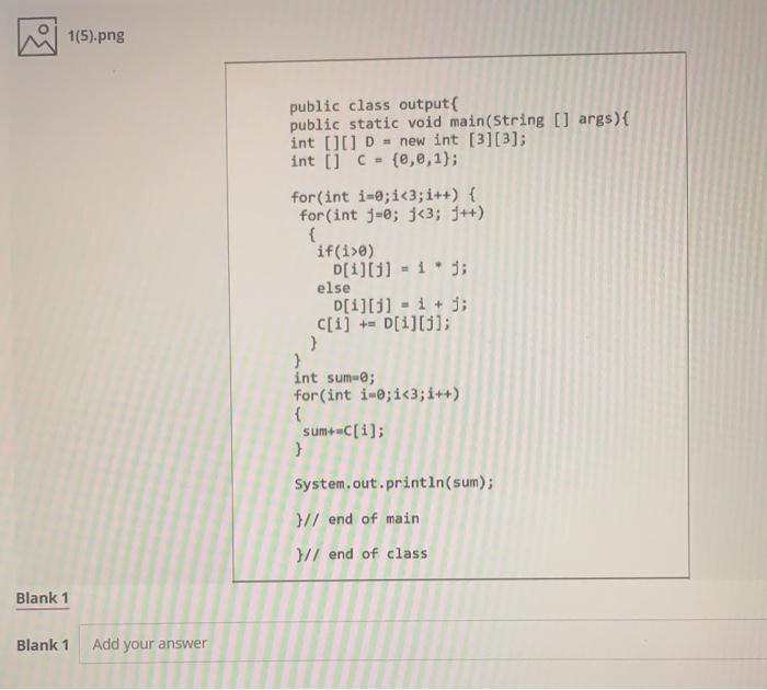 Solved 1(5).png public class output public static void | Chegg.com
