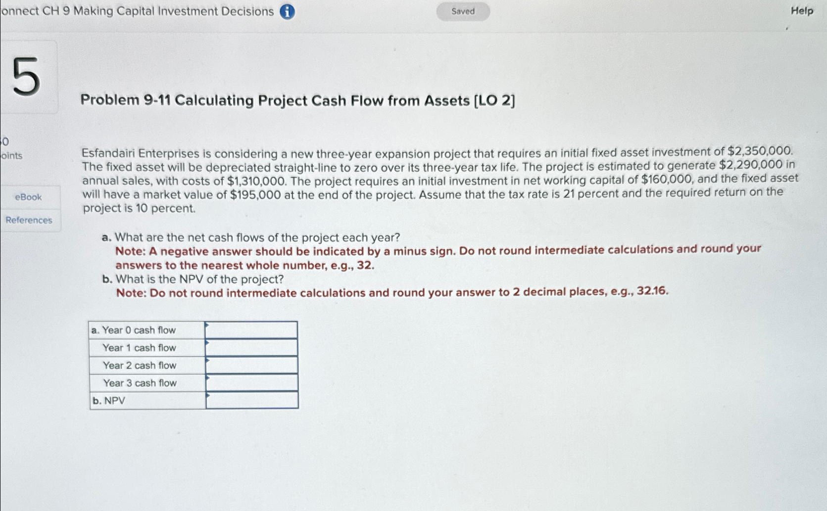 Solved onnect CH9 ﻿Making Capital Investment | Chegg.com