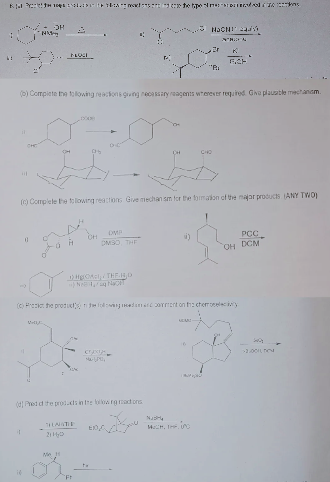 Solved (a). ﻿Predict the major products in the following | Chegg.com