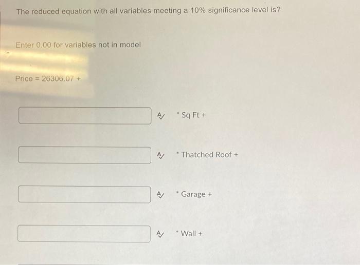 Solved The reduced equation with all variables meeting a 10% | Chegg.com