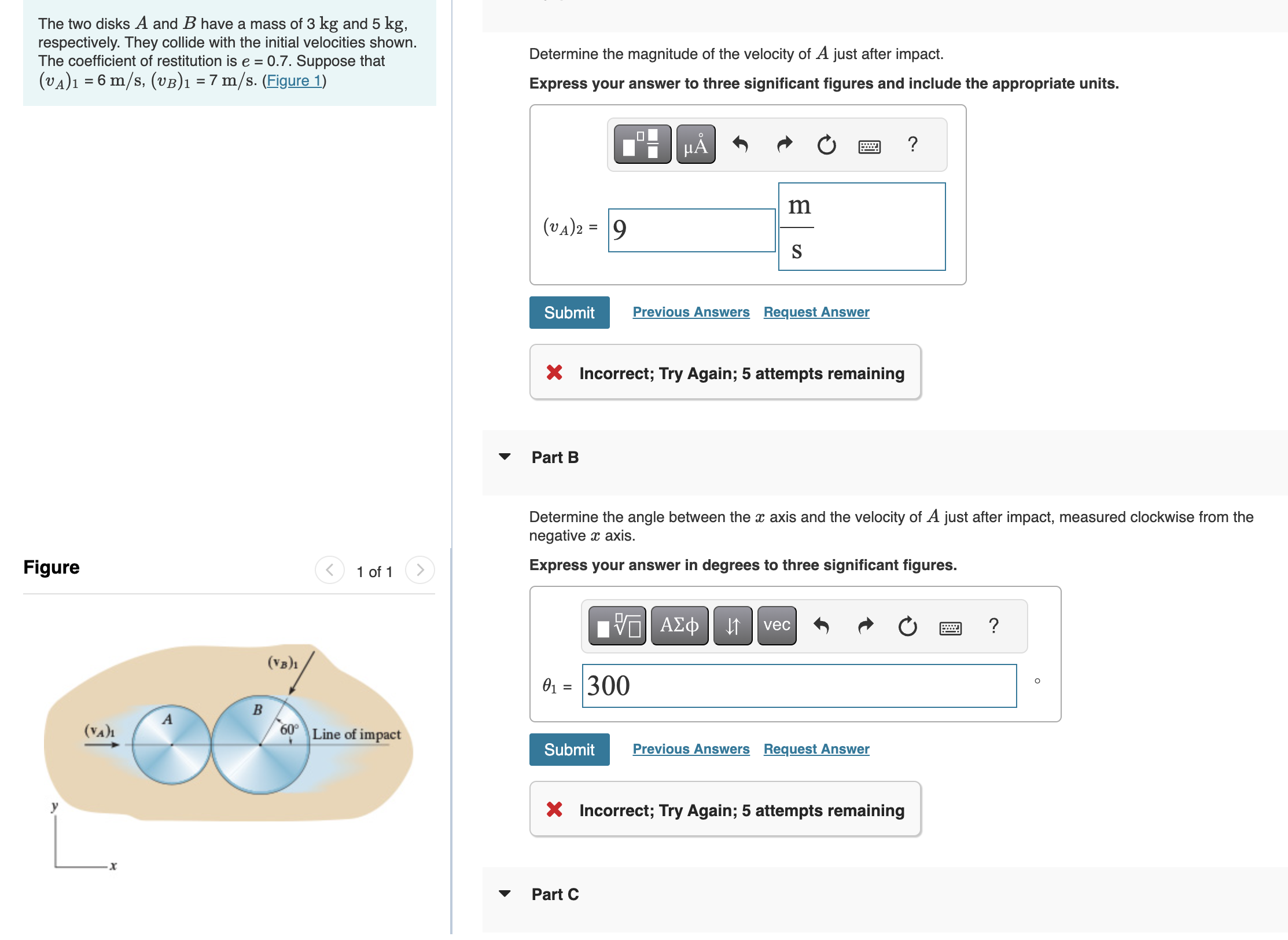 Solved The two disks A and B have a mass of 3 ﻿kg and 5 ﻿kg | Chegg.com