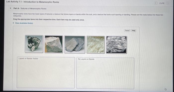 Solved Lab Activity 7.1 - Introduction to Metamorphic Rocks | Chegg.com