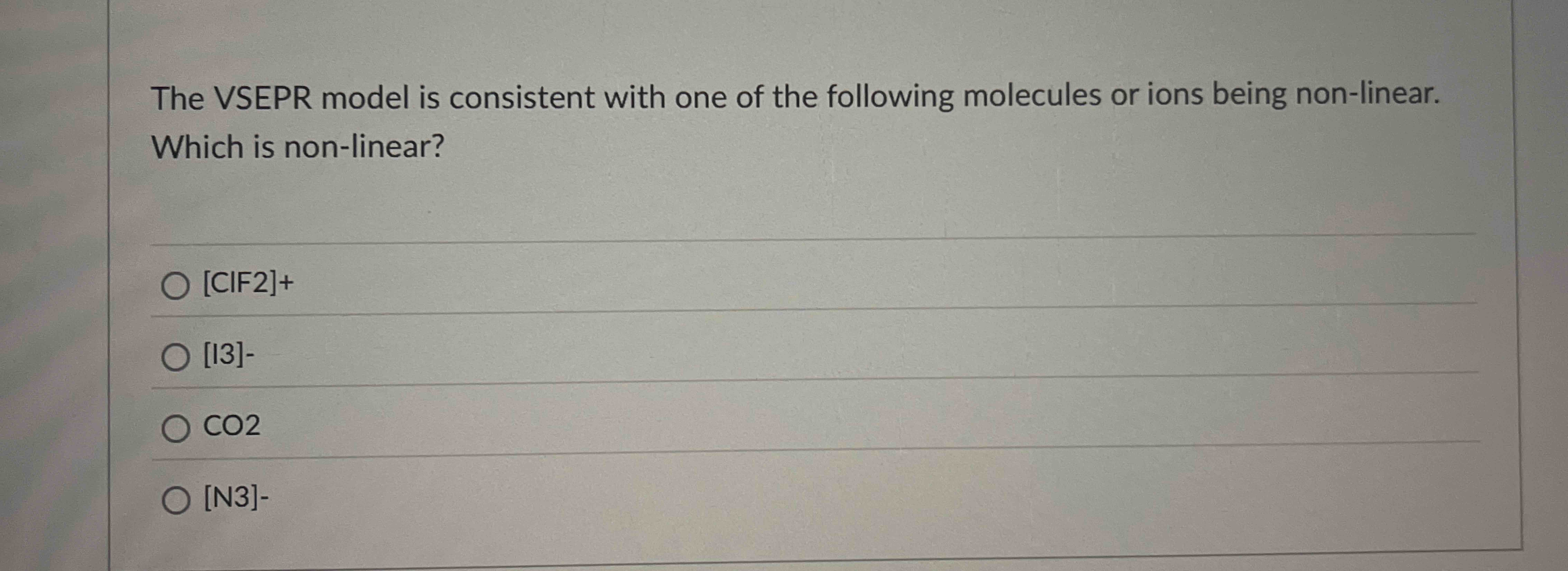 Solved The VSEPR model is consistent with one of the | Chegg.com