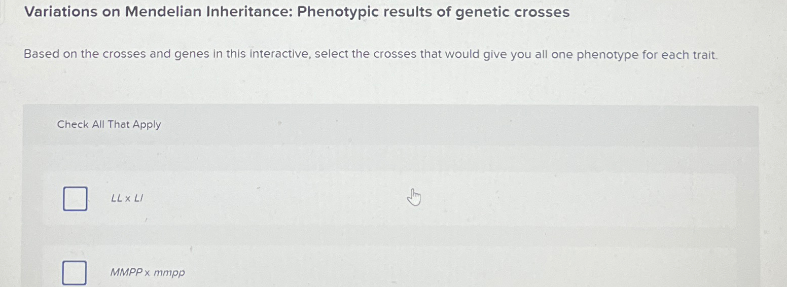 Solved Variations on Mendelian Inheritance: Phenotypic | Chegg.com