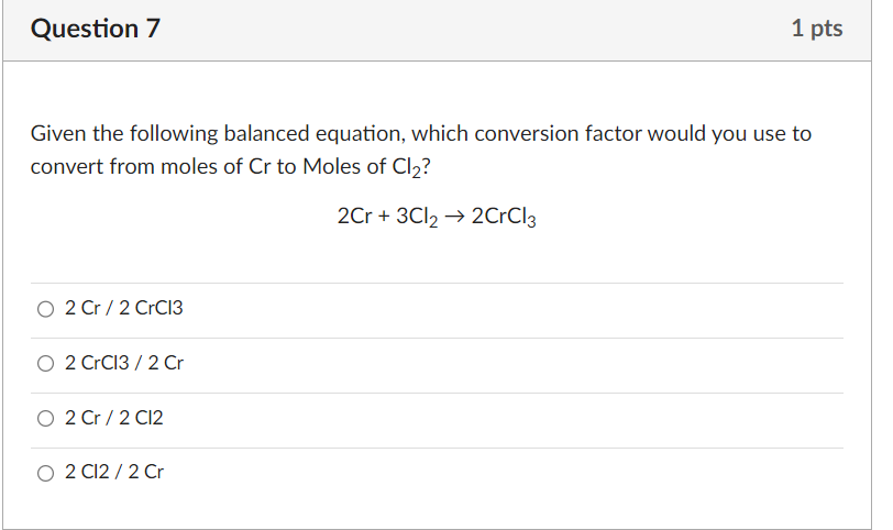 Solved Question 7Given the following balanced equation, | Chegg.com