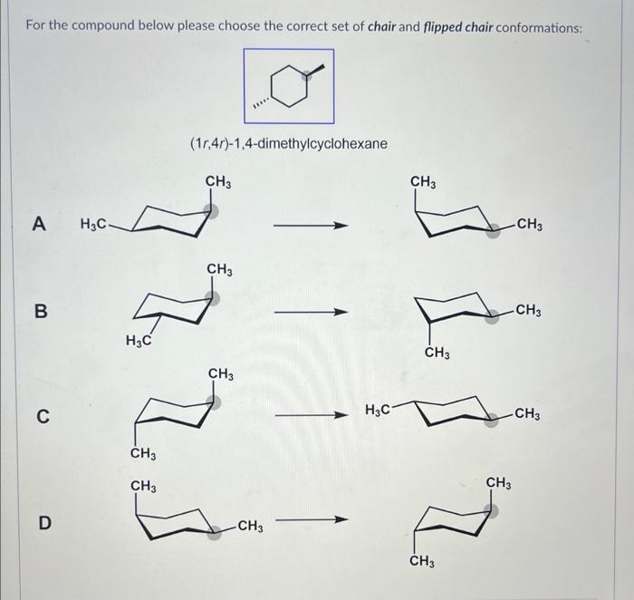 Solved For the compound below please choose the correct set | Chegg.com