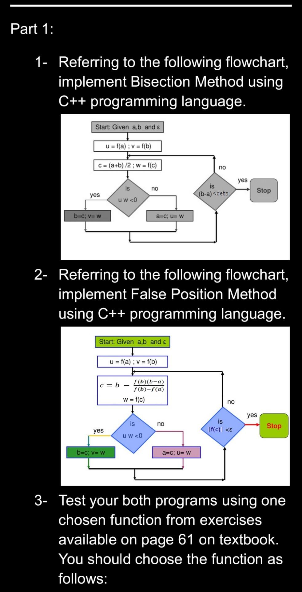Solved Part 1: 1- Referring to the following flowchart, | Chegg.com