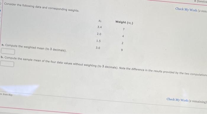 Solved Consider the following data and corresponding | Chegg.com