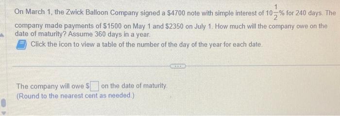 Solved On March 1, the Zwick Balloon Company signed a $4700 | Chegg.com