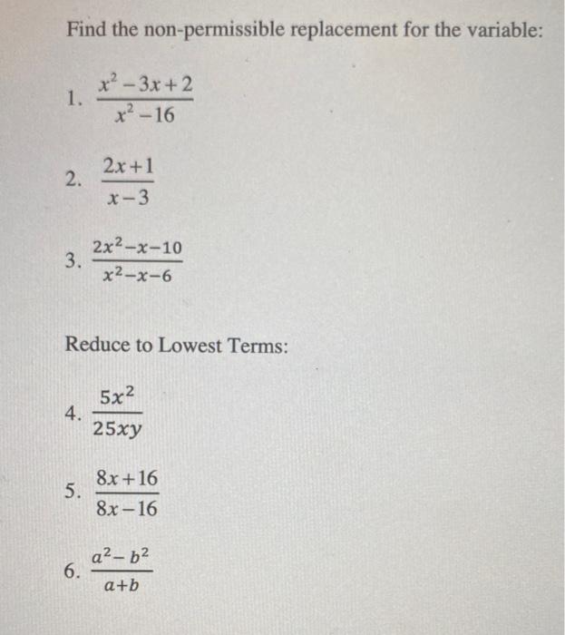 Solved Find the non-permissible replacement for the | Chegg.com