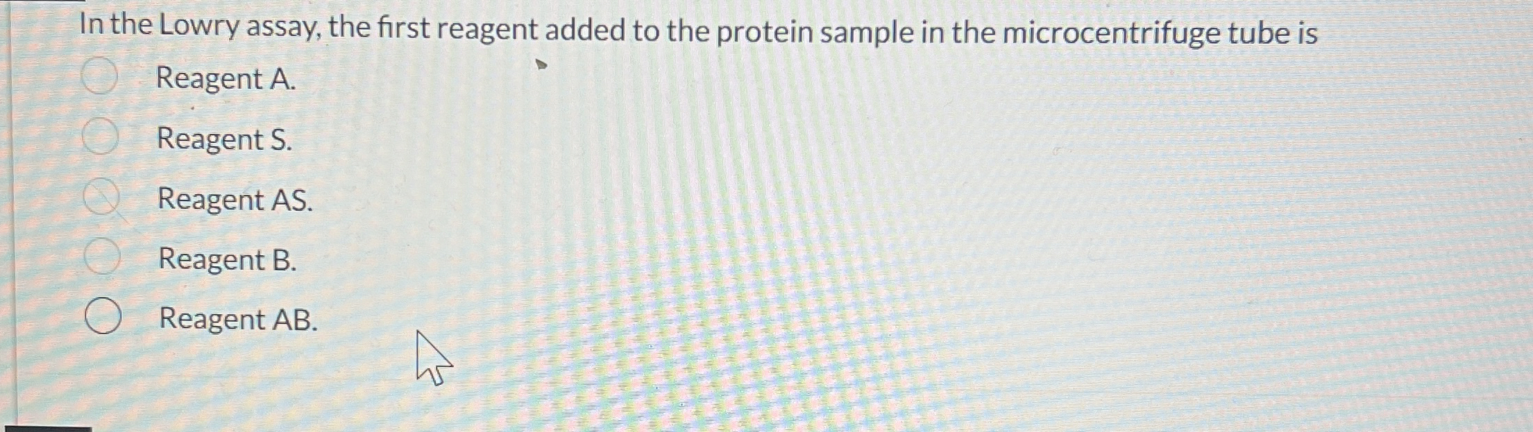 Solved In the Lowry assay, the first reagent added to the | Chegg.com