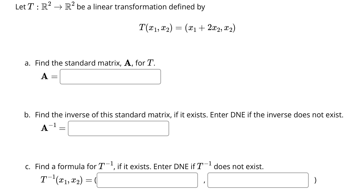 Solved Let T:R2→R2 ﻿be a linear transformation defined | Chegg.com
