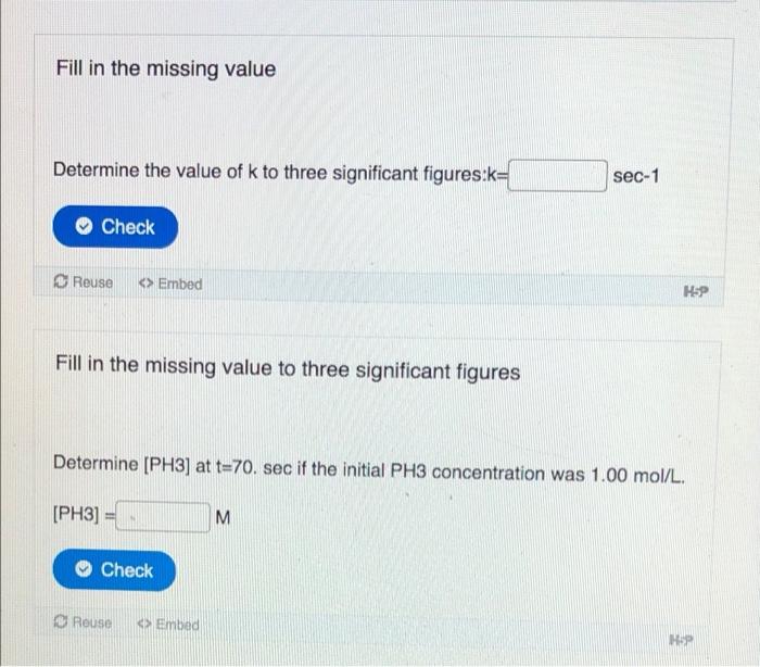 Solved - For the reaction 4 PH3 - P. + 6H2, a plot of | Chegg.com