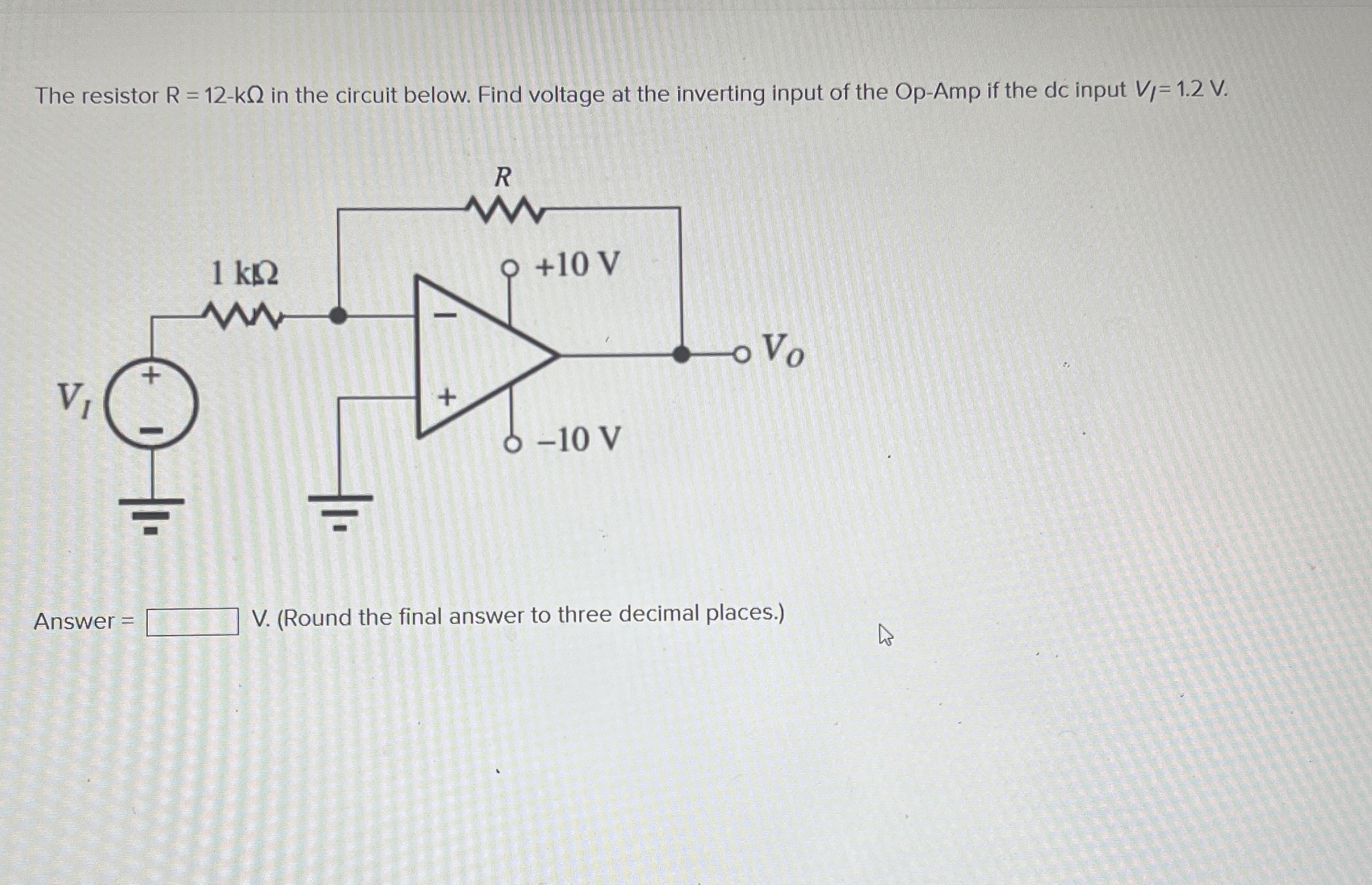 Solved The resistor R=12-kΩ ﻿in the circuit below. Find | Chegg.com