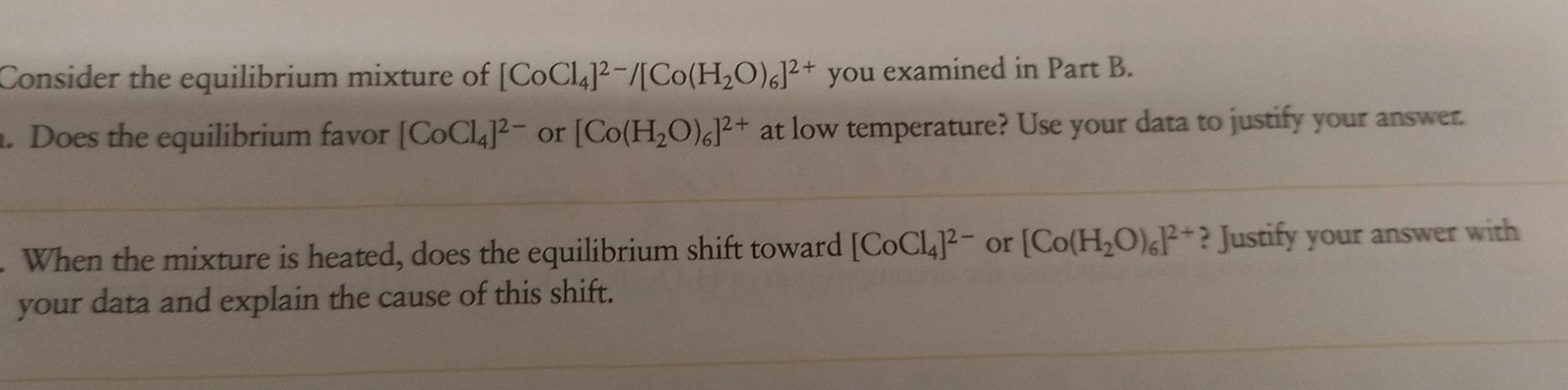 Solved Consider the equilibrium mixture of | Chegg.com