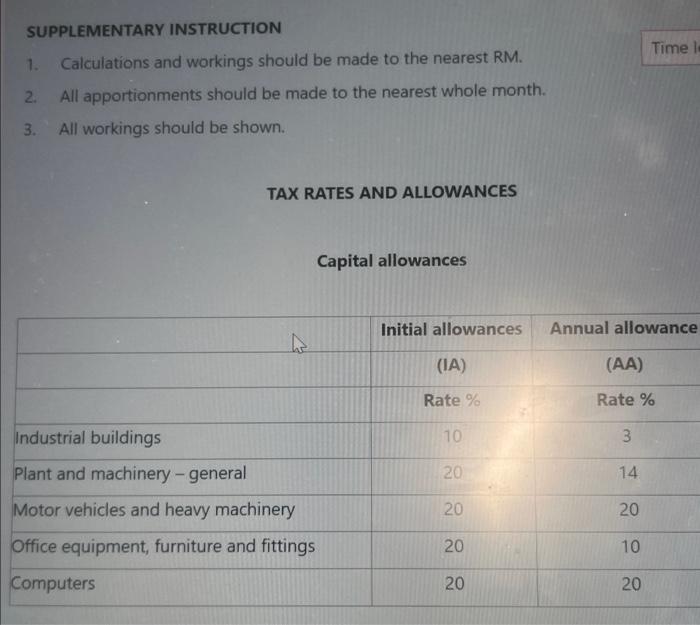 SUPPLEMENTARY INSTRUCTION 1. Calculations and | Chegg.com