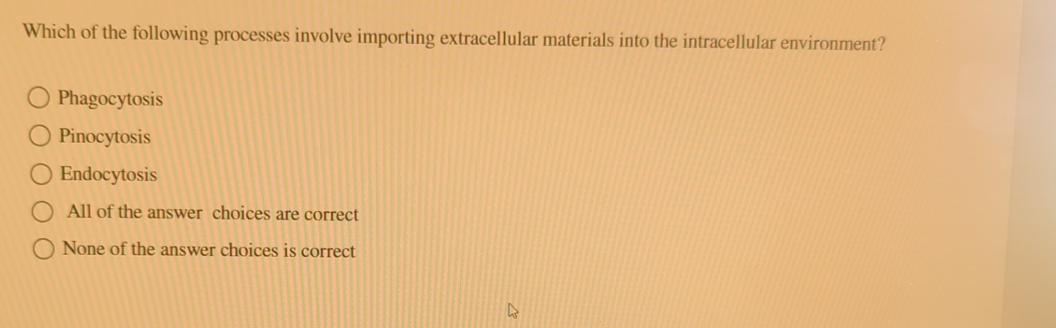 Solved Which of the following processes involve importing | Chegg.com