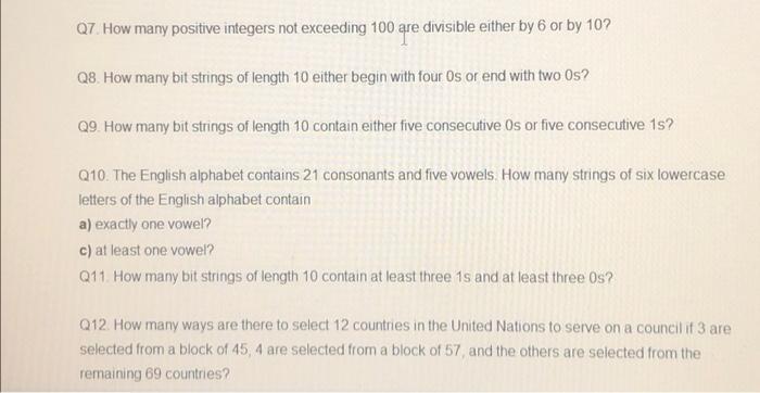 Solved Q7. How many positive integers not exceeding 100 are | Chegg.com