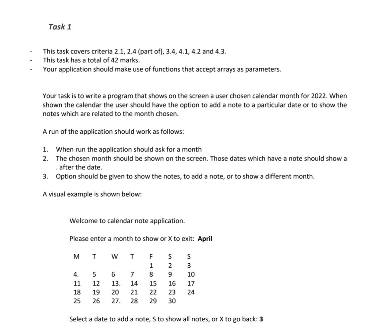 Solved Task 1 This task covers criteria 2.1, 2.4 (part of), | Chegg.com