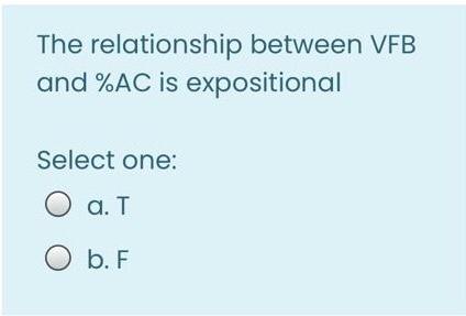 Solved The relationship between VFB and %AC is expositional | Chegg.com