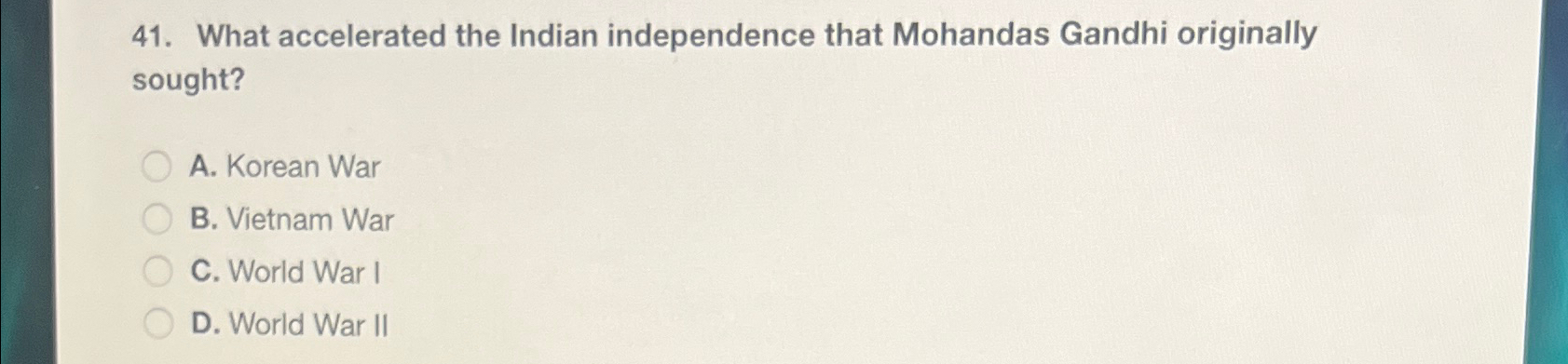 Solved What accelerated the Indian independence that | Chegg.com