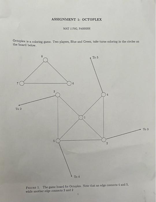 7 Octoplex is a coloring game. Two players, Blue and | Chegg.com