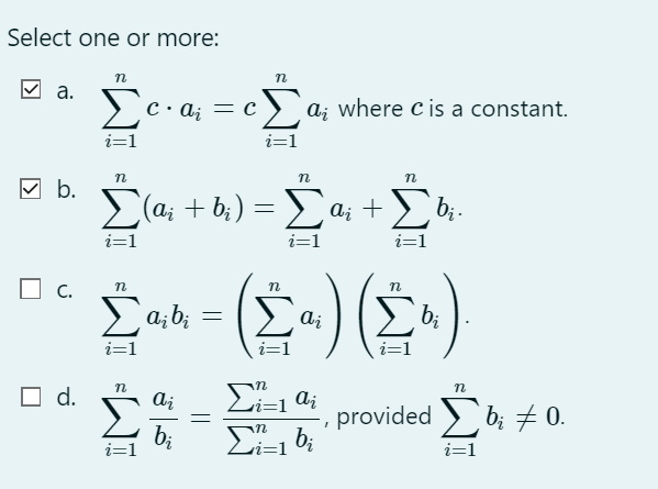 Solved The Sigma notation for summation is a prerequisite | Chegg.com
