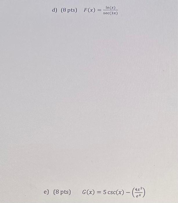 Solved find the first derivative of each function using | Chegg.com