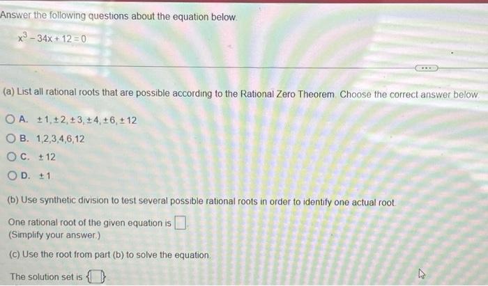 Solved Answer The Following Questions About The Equation
