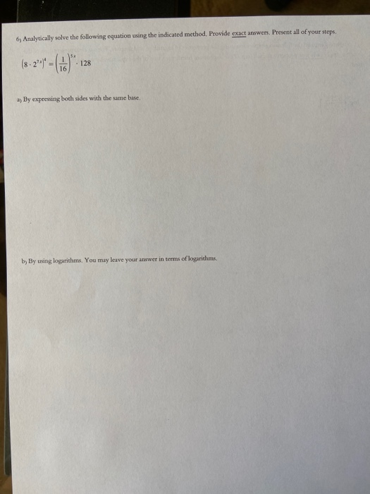 Solved 6) Analytically solve the following equation using | Chegg.com