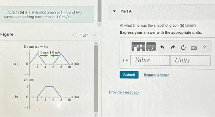 Solved (Figure 1) (a) is a snapshot graph at t=0 s of two | Chegg.com