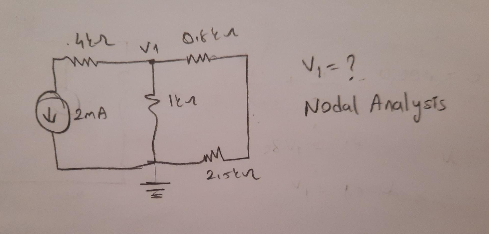 Solved v1= ? ﻿Nodal Analysis. Solve the problem using the | Chegg.com