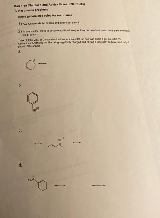 Solved Quiz 1 on Chapter 1 and Aoids-Bases: (20 Points) 1. | Chegg.com