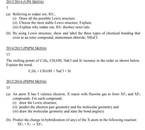 Solved 2013/2014 (UPS SK016) 7 (a) Referring to iodate ion, | Chegg.com