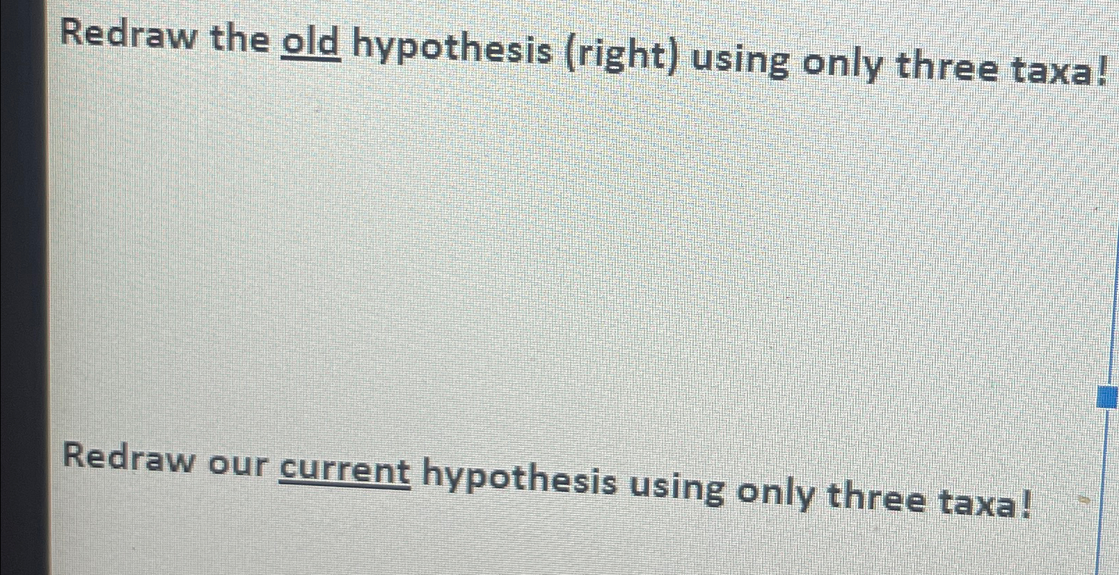 Solved Redraw the old hypothesis (right) using only three | Chegg.com Solved Redraw the old hypothesis (right) using only three | Chegg.com