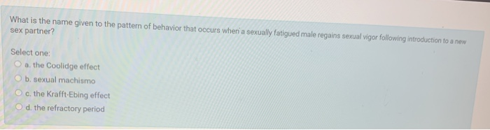 Solved What is the name given to the pattern of behavior | Chegg.com