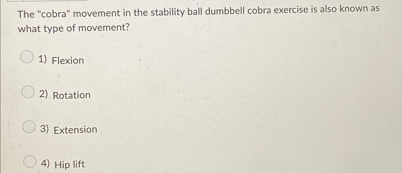 Solved The "cobra" movement in the stability ball dumbbell | Chegg.com