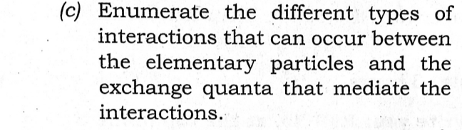 Solved (c) ﻿Enumerate the different types of interactions | Chegg.com