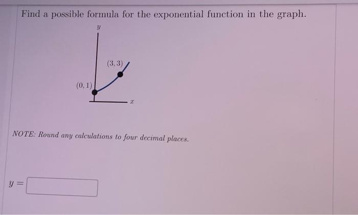 Find a possible formula for the exponential function | Chegg.com