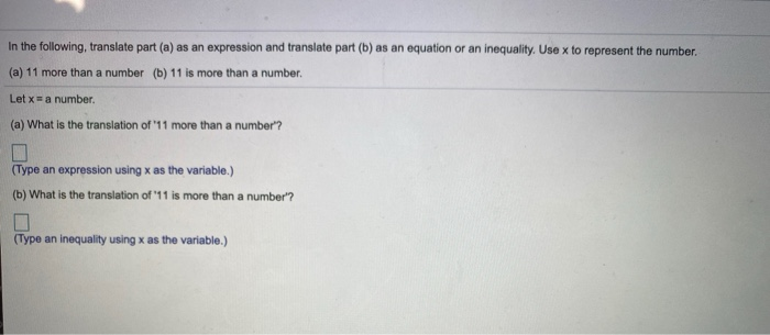Solved In the following, translate part (a) as an expression | Chegg.com