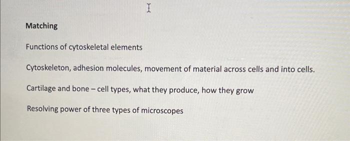 Solved Matching Functions Of Cytoskeletal Elements