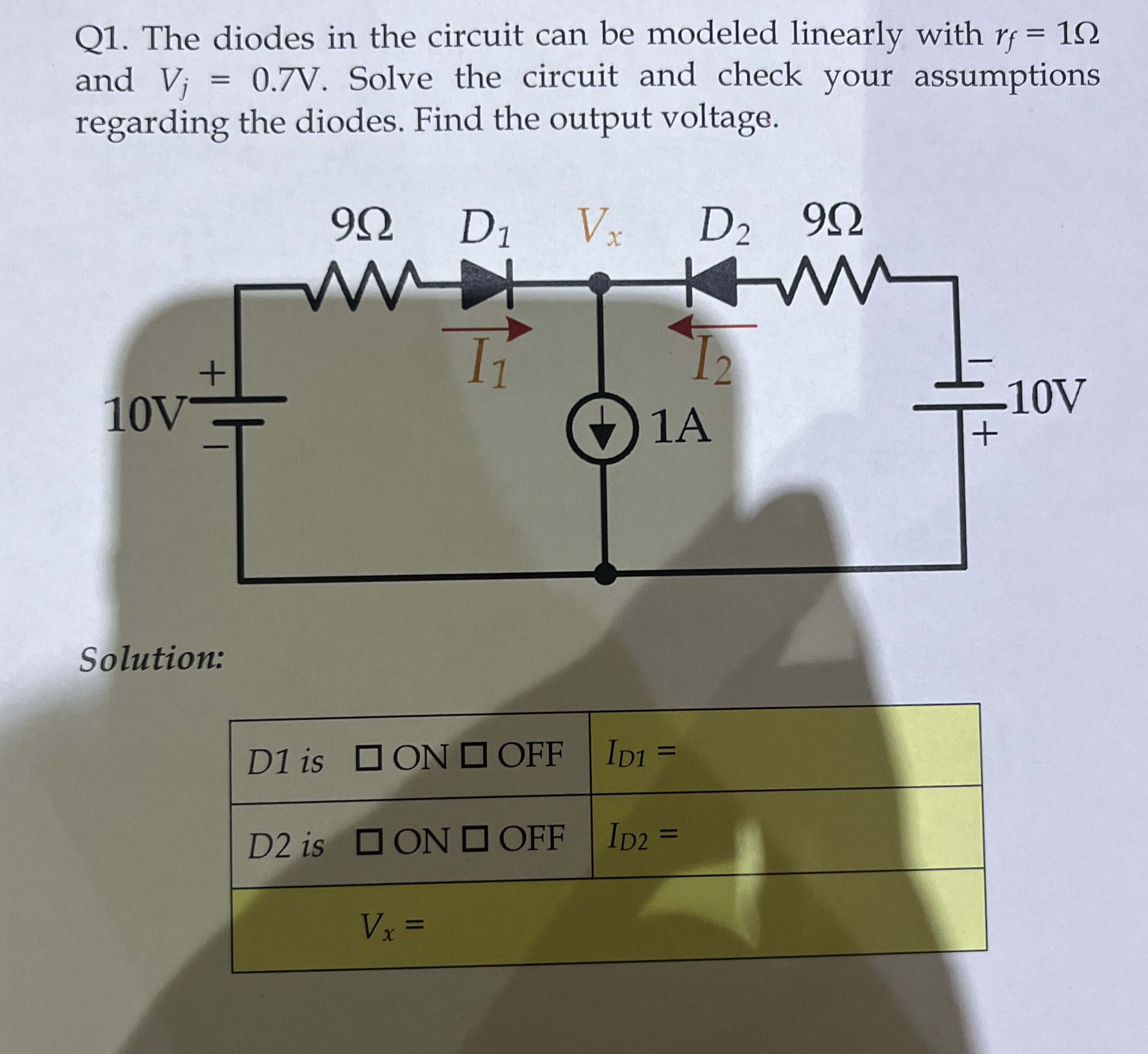 Solved Q2. ﻿Assuming ideal diodes in the circuit shown, what | Chegg.com