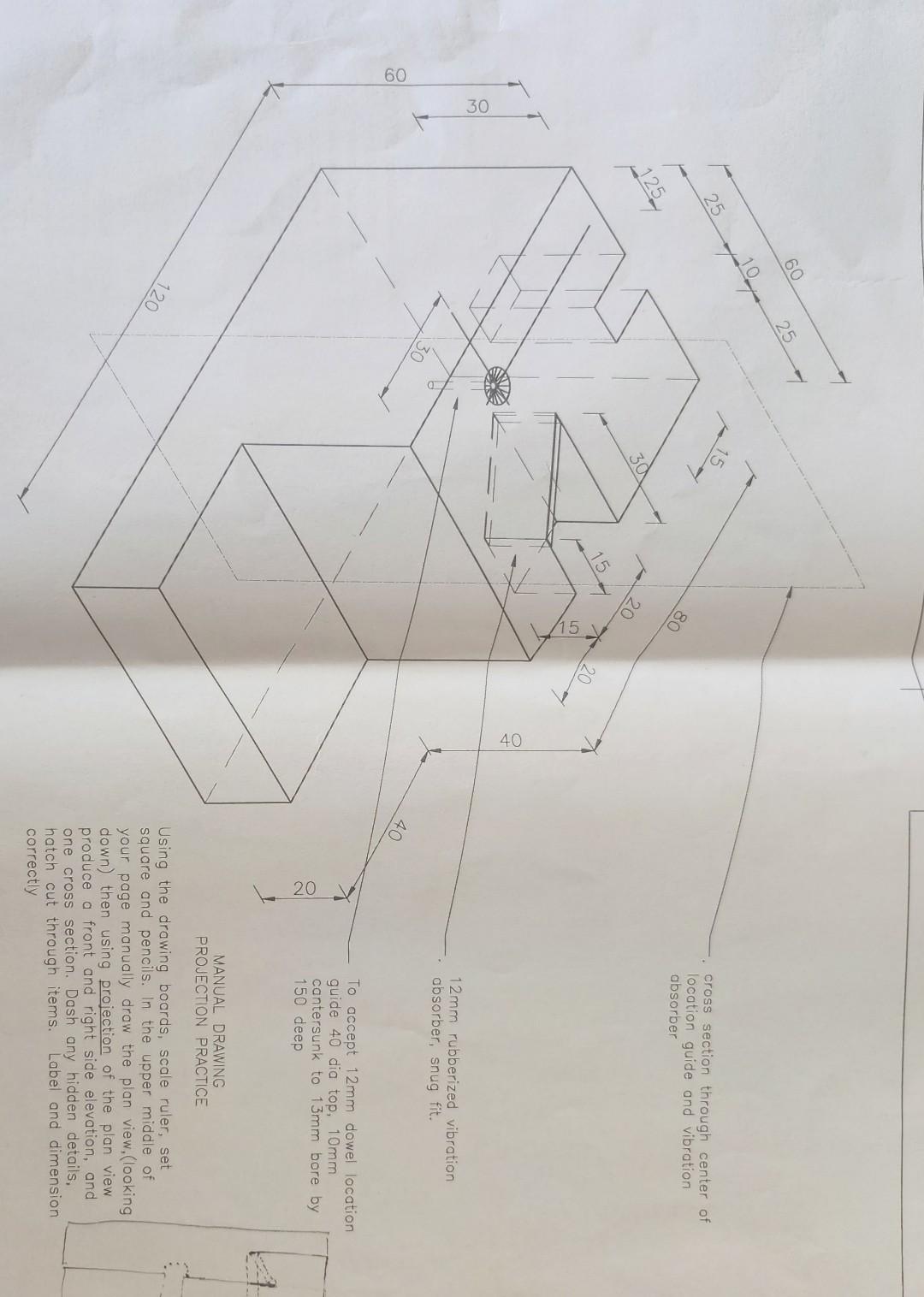 help with the a)plan view b)front elevation c)right | Chegg.com