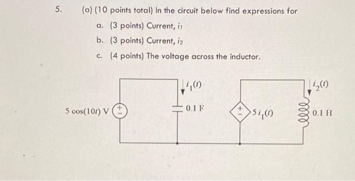 Solved (a) (10 points total) In the circuit below find | Chegg.com